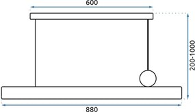 Toolight - LED stropní lampa APP969-1CP, hnědá-černá mřížka, OSW-07002