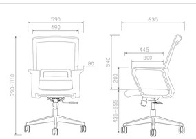 Dalenor Kancelářská židle Smart W, textil, šedá