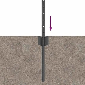 Zabudovaný plotový sloupek 44 ks Šedá 120 cm 3335935