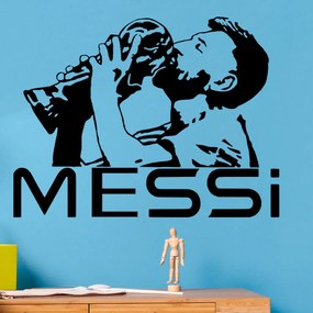 Živá Zeď Samolepka na zeď Lionel Messi pohár Barva: černá
