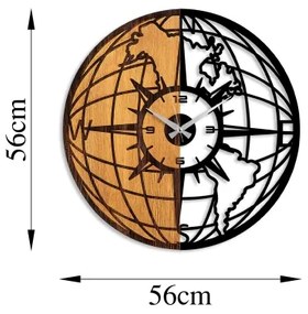Nástěnné hodiny pr. 56 cm 1xAA dřevo/kov