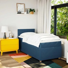 Box spring postel s matrací modrá 80x200 cm textil 3287289
