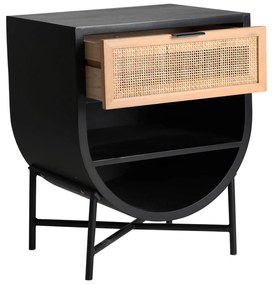 Noční stolek lieben 56 x 36 cm oblý černý MUZZA