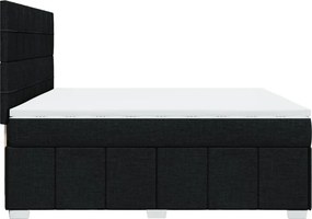 Box spring postel s matrací černá 200x200 cm textil 3294077