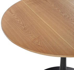 Kulatý jídelní stůl ⌀ 90 cm světlé dřevo / černá BOCA Beliani