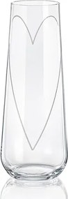 Crystalex Glass Heart sklenice na prosecco 250 ml 2 ks