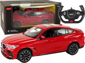 Rastar Dálkově ovládané auto RC BMW X6 Rastar, červené, měřítko 1:14