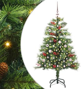 Umělý vánoční stromeček 150 LED Teplá bílá PVC a kov Zelená 3395127
