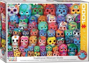 EUROGRAPHICS Puzzle Tradiční mexické lebky / 1000 dílků / 68 × 48 cm