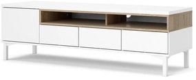 Bílý TV stolek 156x48x48 cm Roomers – Tvilum