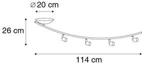Moderní bodové světlo zakřivené černé 4-světlo - Jeany