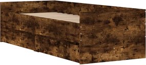 Rám postele se zásuvkami kouřový dub 90 x 200 cm 3207347