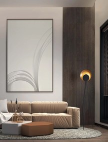 LED černo-zlatá stojací lampa Kitro