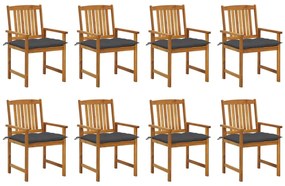 Zahradní židle s poduškami 8 ks masivní akáciové dřevo,  3078193