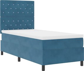 Postel s boxspringem s matrací Tmavě modrá 100 x 200 cm samet 3339750