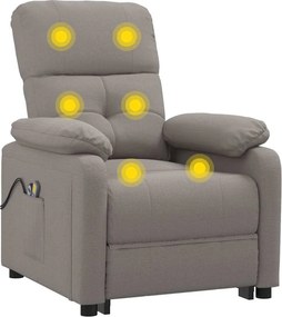 Elektrické masážní křeslo taupe textil 3073820