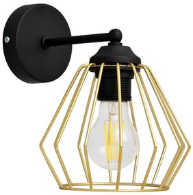 Helam | Nástěnná lampa AGAT 1xE27/60W/230V zlatá/černá | HE1386