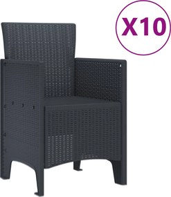 Zahradní jídelní souprava 11 ks Antracit Polypropylen 3378592