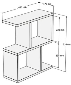 Odkládací stolek ZET 51,4x45 cm hnědá