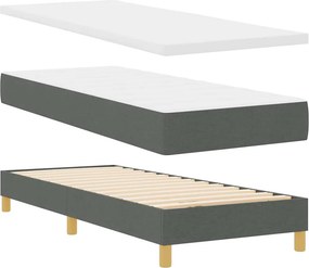Postel s boxspringem s polštářem Tmavě šedá 200 x 80 cm textil 3341322
