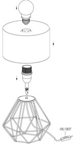 Eglo 95787- Stolní lampa CARLTON 2 1xE14/60W/230V