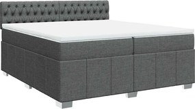 Box spring postel s matrací tmavě šedá 200x200 cm textil 3289483