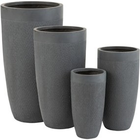 OnaDnes -20% Set čtyř šedých keramických váz J-Line Geramio 96/72/58/46 cm