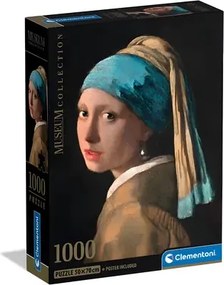 CLEMENTONI Puzzle Museum Collection: Dívka s perlou / 1000 dílků / od
