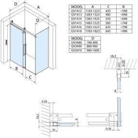 GELCO s.r.o. VOLCANO Sprchové dveře do niky 140 čiré sklo GELCO GV1014 CHROM - 1400 mm