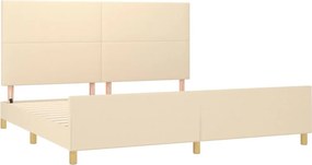 Rám postele bez matrace krémový 200 x 200 cm textil 3124924