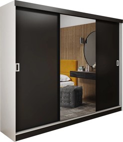 Posuvná skříň RETRO 1 200 - bílý + černý 200x205x59 cm