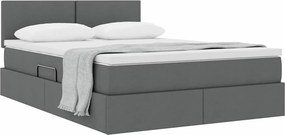 Postel s úložným prostorem a matrací Tmavě šedá 140 x 190 cm 3370444