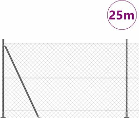 Zábradlí s betonovým základem 25 x 1,6 m Ocel potažená PVC Šedá 3351281