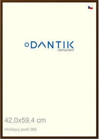 DANTIK rámeček 42x59,4 | ALU profil 7269 Hnědá umbra broušená (Plexi Čiré)