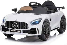 Dětské elektrické autíčko s dálkovým ovládáním BestBerg BBCC-50W – Mercedes-Benz AMG GT R / nosnost 25 kg / Li-Ion baterie / bílá