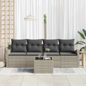 Sada zahradních pohovek 5 pcs 4-Seater Světlá šedá a tmavá šedá 3354581