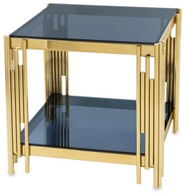 Zlatý konferenční stolek se skleněnou deskou 146916