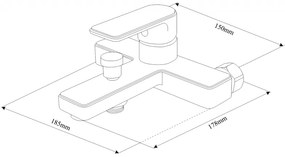 Mexen MINO - vanová baterie, černá, 72430-70