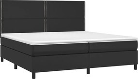 Box spring postel s matrací černá 200x200 cm umělá kůže 3142803