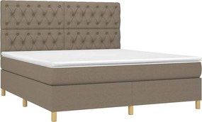 Box spring postel s matrací a LED taupe 160x200 cm textil 3135689