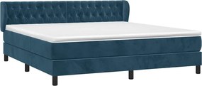 Box spring postel s matrací tmavě modrá 180x200 cm samet 3127689