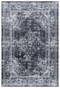 Ayyildiz, Kusový koberec Fiesta 4301 black, 140x200, černobílá, chodba / předsíň