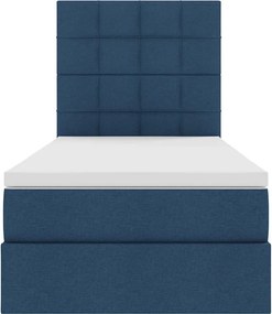 Postel s úložným prostorem a matrací Modrá 90 x 200 cm textil 3371759
