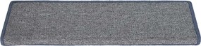 Schodové rohože 15 ks 65 x 21 x 4 cm světle šedé a modré s obdélníkovým okrajem 326200