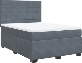 Box spring postel s matrací tmavě šedý 140 x 190 cm samet 3290907