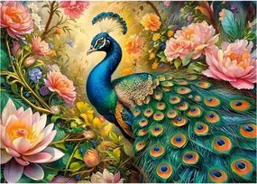 CHERRY PAZZI Puzzle Páv v ráji / 1000 dílků / 50 x 70 cm
