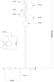 Globo 56135-6S - LED Stojací lampa RIHA 6xG9/3W/230V mosaz