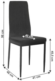 Kondela Jídelní židle, tmavě šedá/černá, ENRA