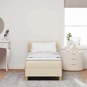 Postel s boxspringem s čelo Krémová 80 x 200 cm textil 3340246