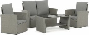Zahradní sedací souprava AZS-A1523 GREY, polyratan, šedá (114 x 63) cm
